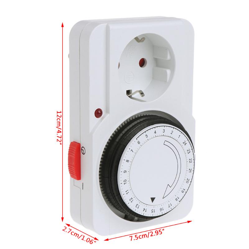 24H Mechanical Electrical EU Plug Program Timer Power Switch Socket ...