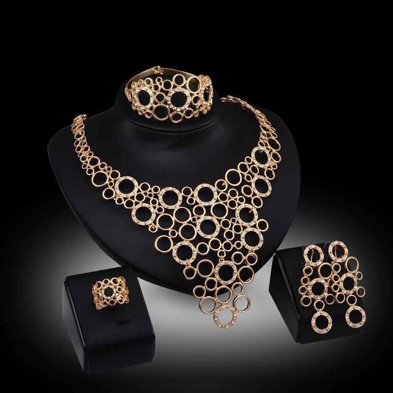 Buy Stylish Women's Vintage Dress Party Wedding Jewlery Set Crystal ...