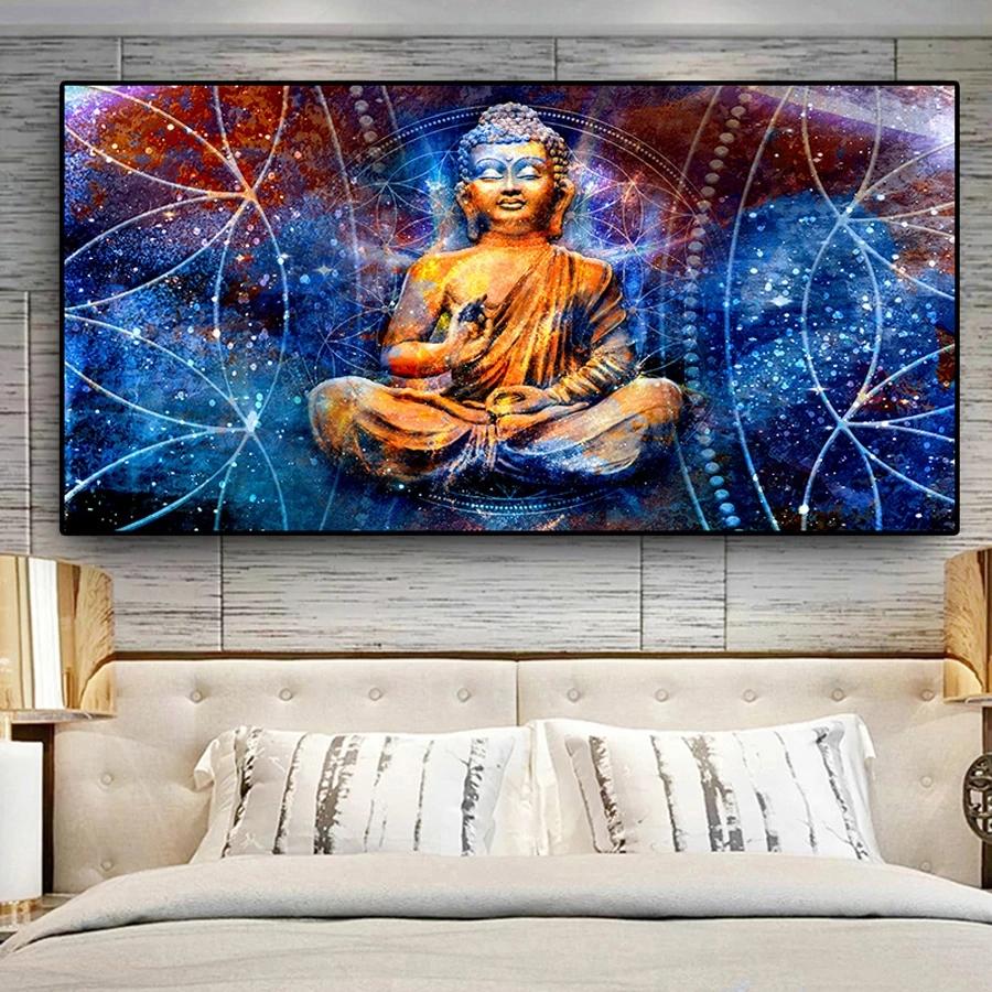 Abstract Psychedelic Zen Lord Buddha 5d Diy Diamond Painting Religious ...