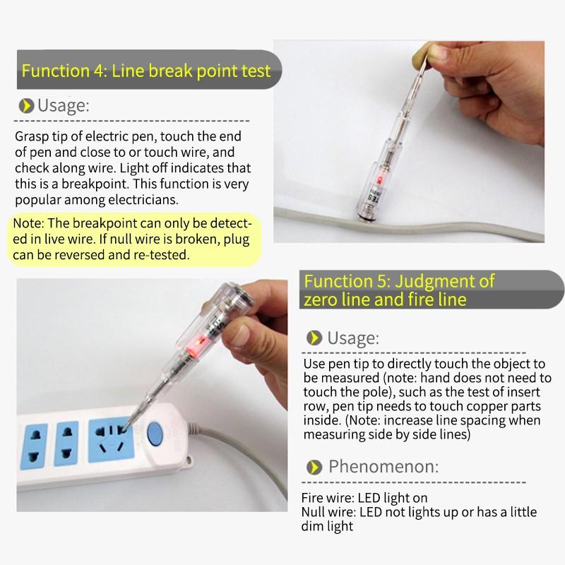 Buy 70-250V Electrical Tester Pen Waterproof Induced Voltage Responsive ...