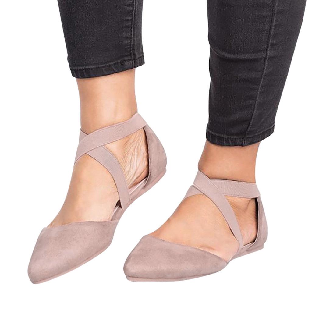 Women Ladies Fashion Pointed Toe Flat Leopard Casual Sandals Single ...