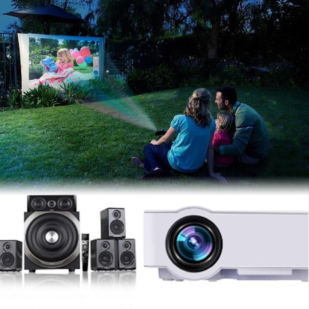 Buy UUAA E08 LCD+LED Portable Projector 1500LM HDMI-compatible Home ...