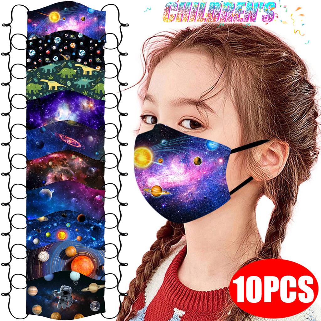 10PC Children's Adjustable Windproof Reusable Printed Face Mask uygun ...