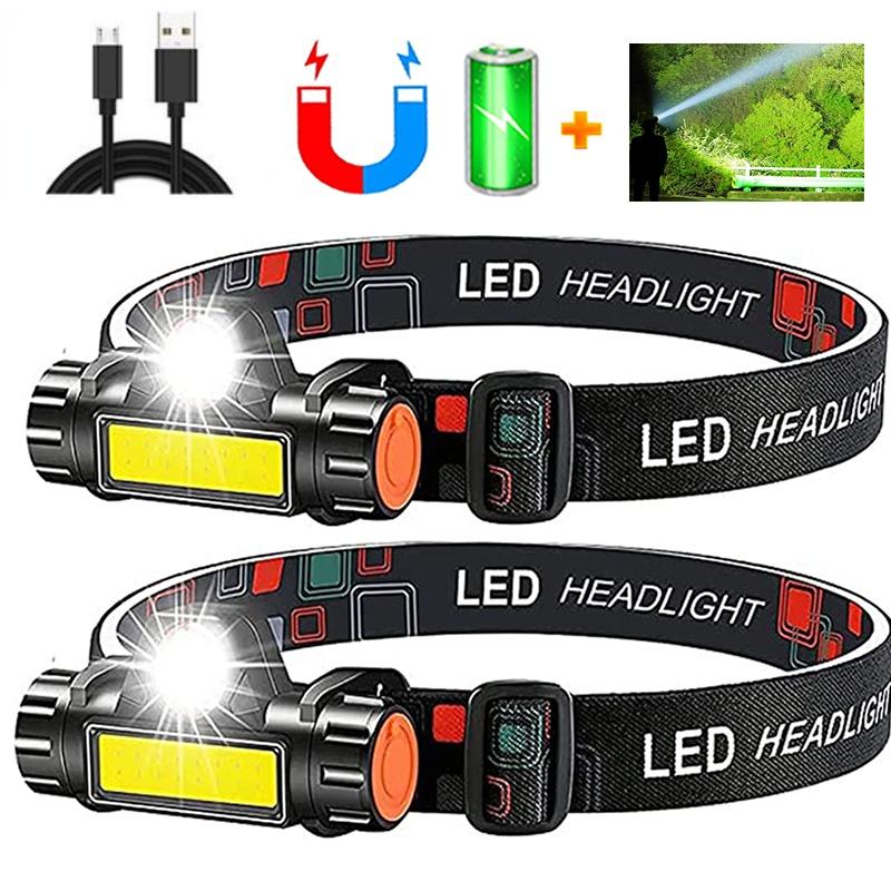 Buy Portable Mini Powerful Flashlight Q5+COB Led Headlamp Built-in ...