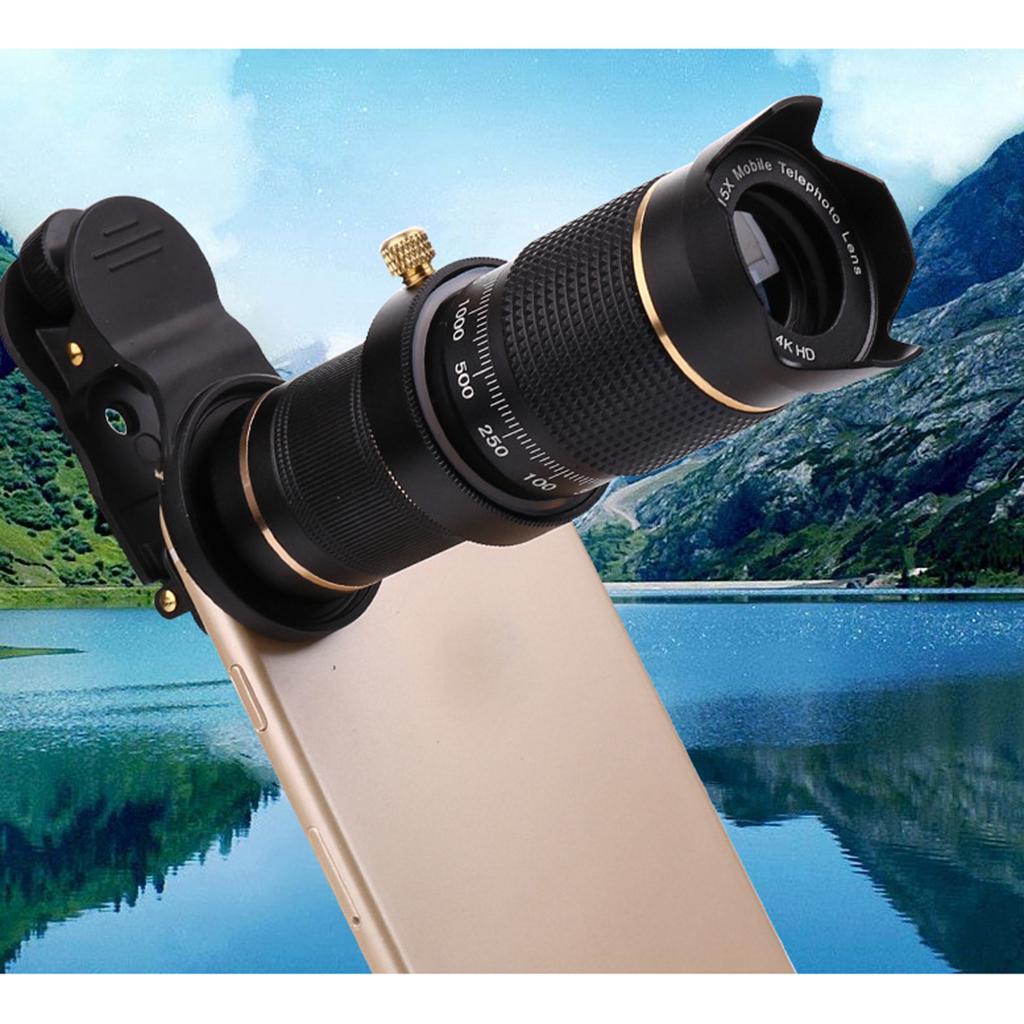 Universal Phone Camera Zoom Lens Kit Clip on Optical Telescope Black ...