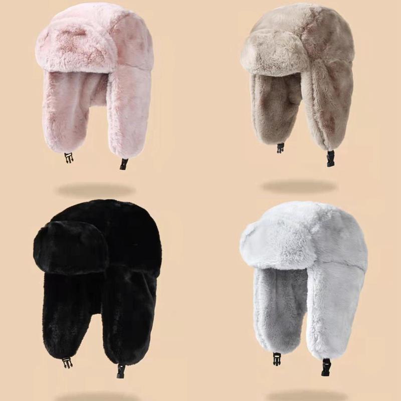 Buy Russian Ushanka Winter Snow Caps Men Women Cotton Thickened ...