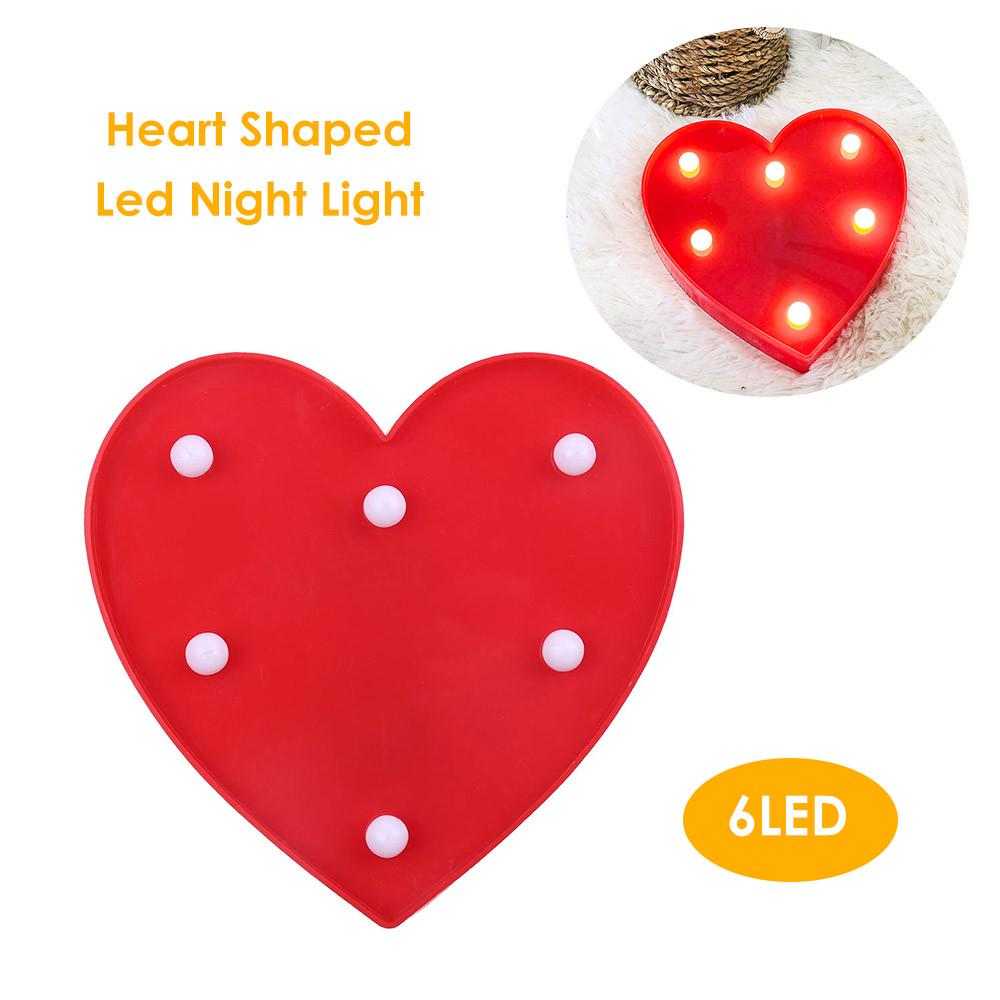 Led Night Light Heart Shaped Nightlight Decoration Lamp for Birthday ...
