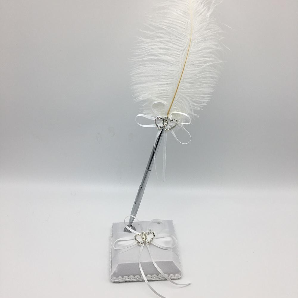 Wedding Signing Pen Feather Pen with Holder Wedding Signature Pen Set ...