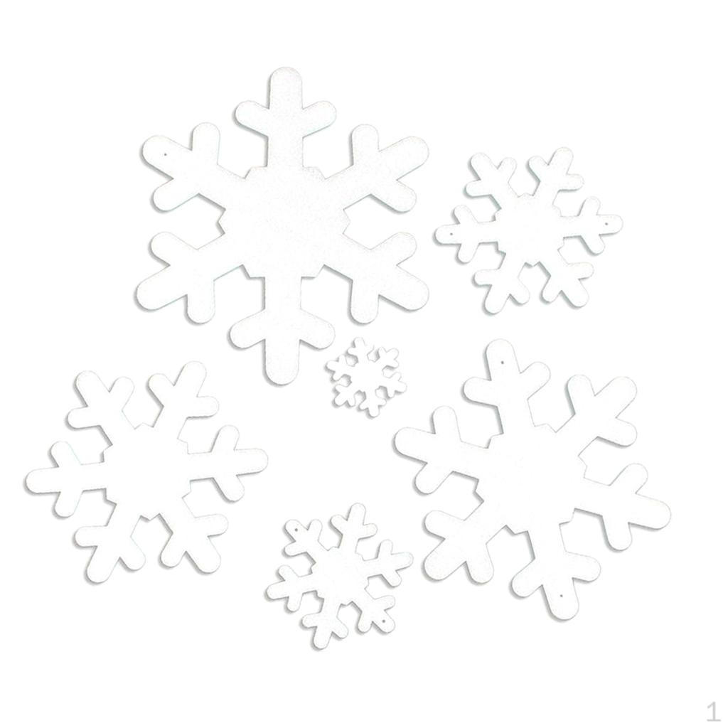 Buy 6pcs White Foam Snowflake Pendant Sticker Decals Window Clings Home ...