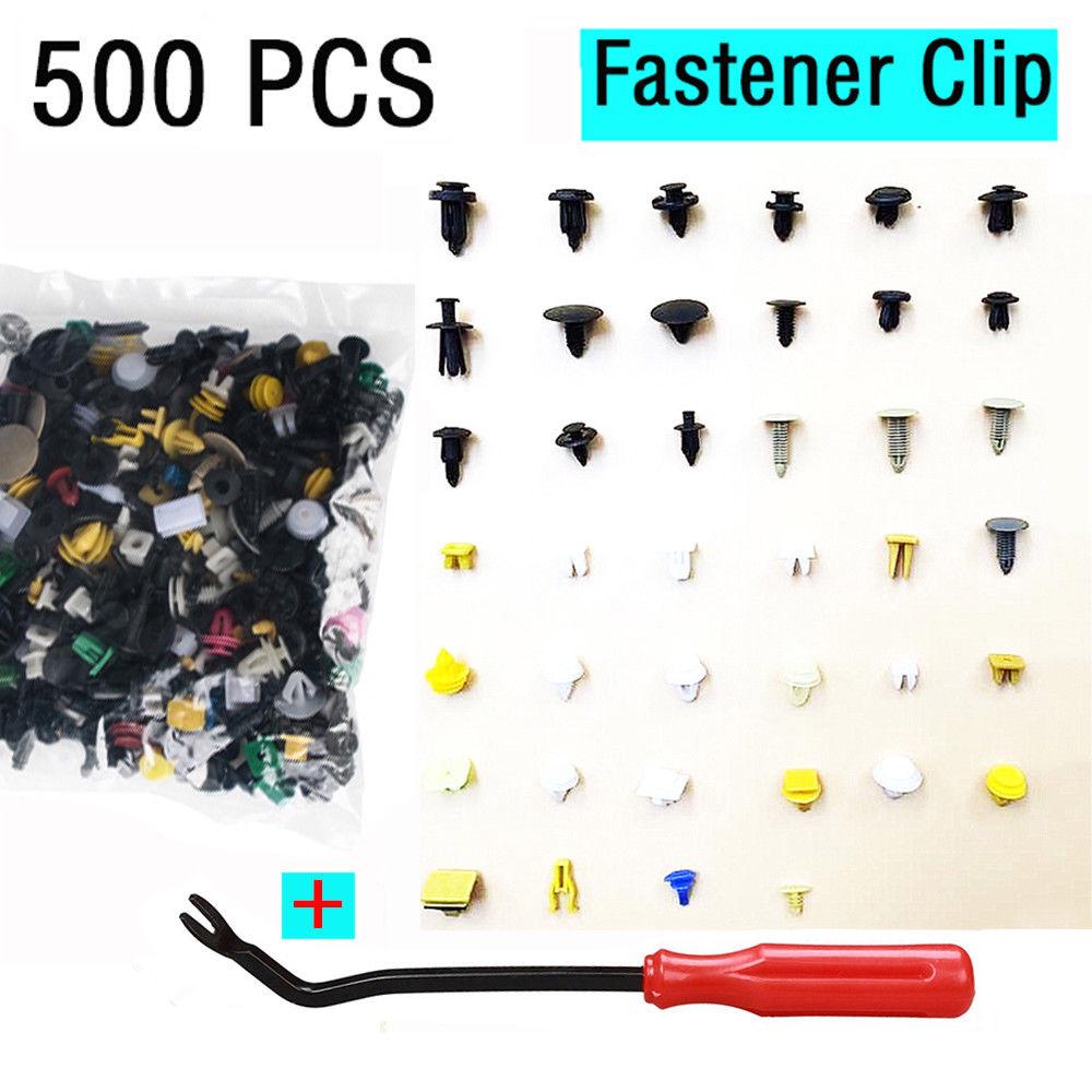 Buy 500Pcs Auto Car Body Push Pin Rivet Plastic Clip Set Fastener ...
