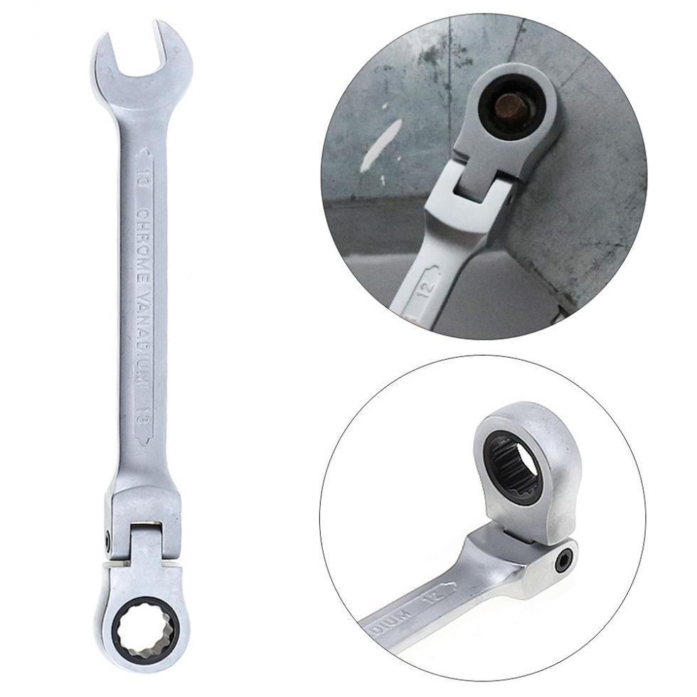 6pcs Adjustable Ratchet Wrench Combination Spanner Set with Flexible ...