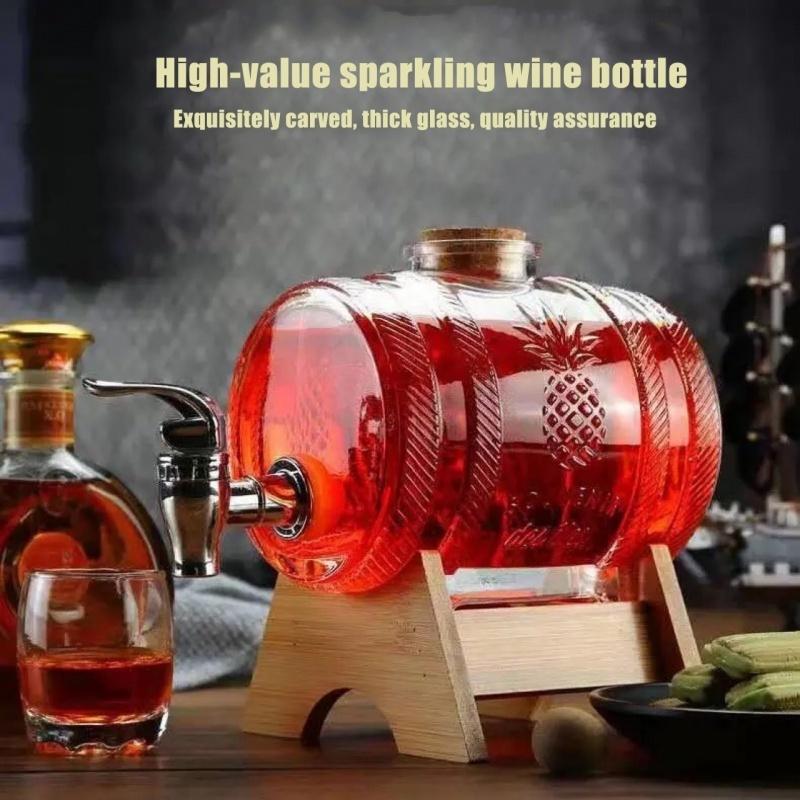 Cheap 1L Glass Whiskey Barrel Wine Barrel Chopp Growler Beer Bottle ...