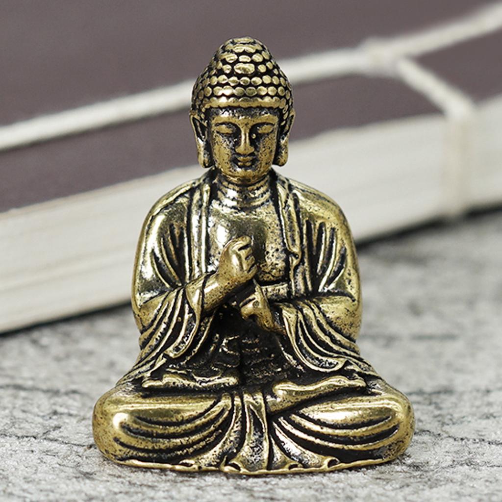 Buy Chinese Buddhism Pure Copper Brass Bronze Sakyamuni Buddha Small ...