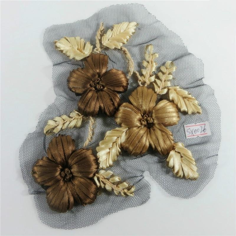 Buy Ribbons Embroidery Flower Sewing Applique Embellishments for Crafts ...