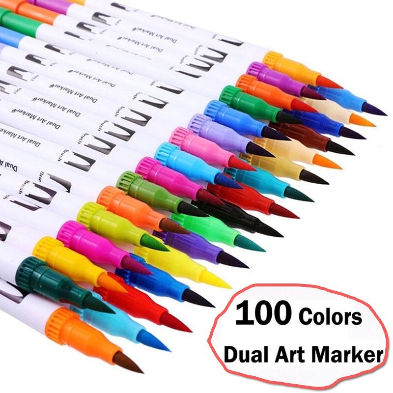 Buy 100 Colors Doodle Double-headed Mark Pen PP Box Set Children's Hand ...