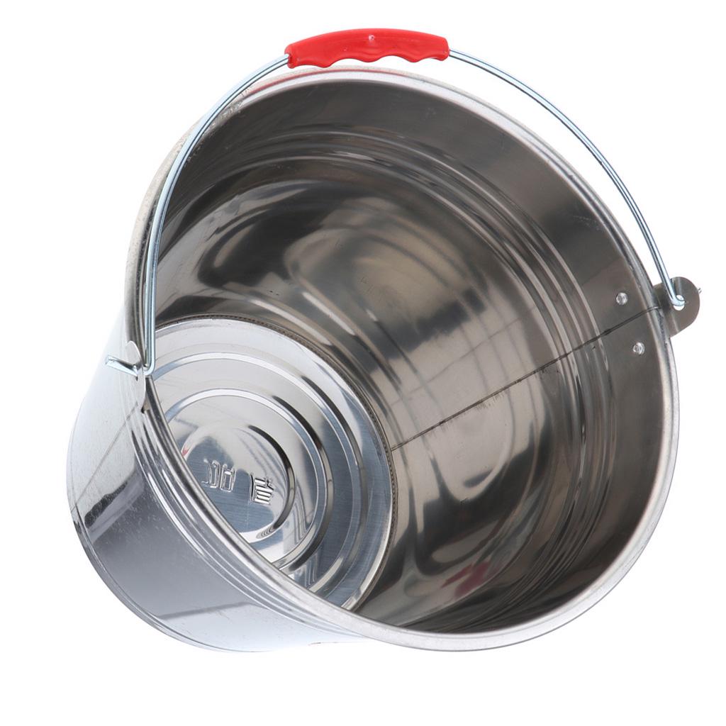 Large Heavy Duty Stainless Steel Water/Milk/Ice Bucket Pail 16L 34cm ...