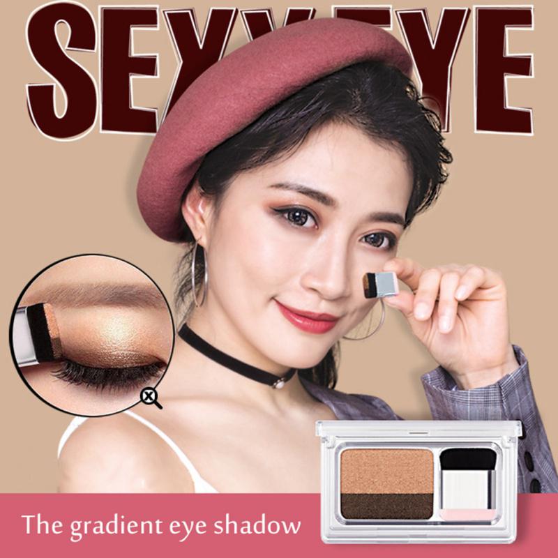 Buy Two-Color Gradient Eyeshadow Waterproof Long-Lasting Glitter Matte ...