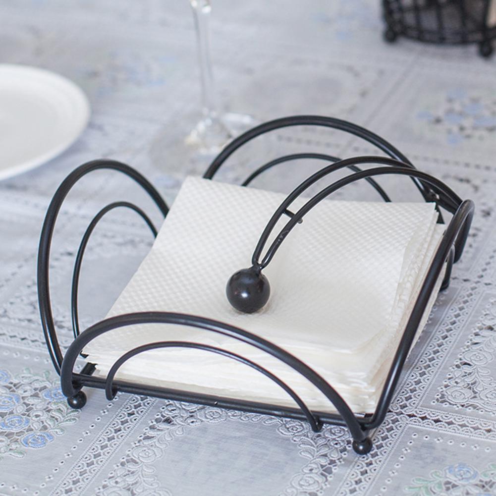 Tissue Boxes Paper Wire Desktop Serviette Dispenser Weighted Restaurant ...