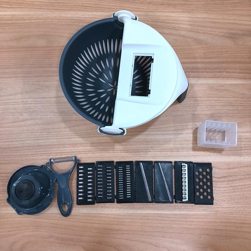 Buy Magic Rotate Vegetable Cutter With Drain Basket Multi -Functional ...