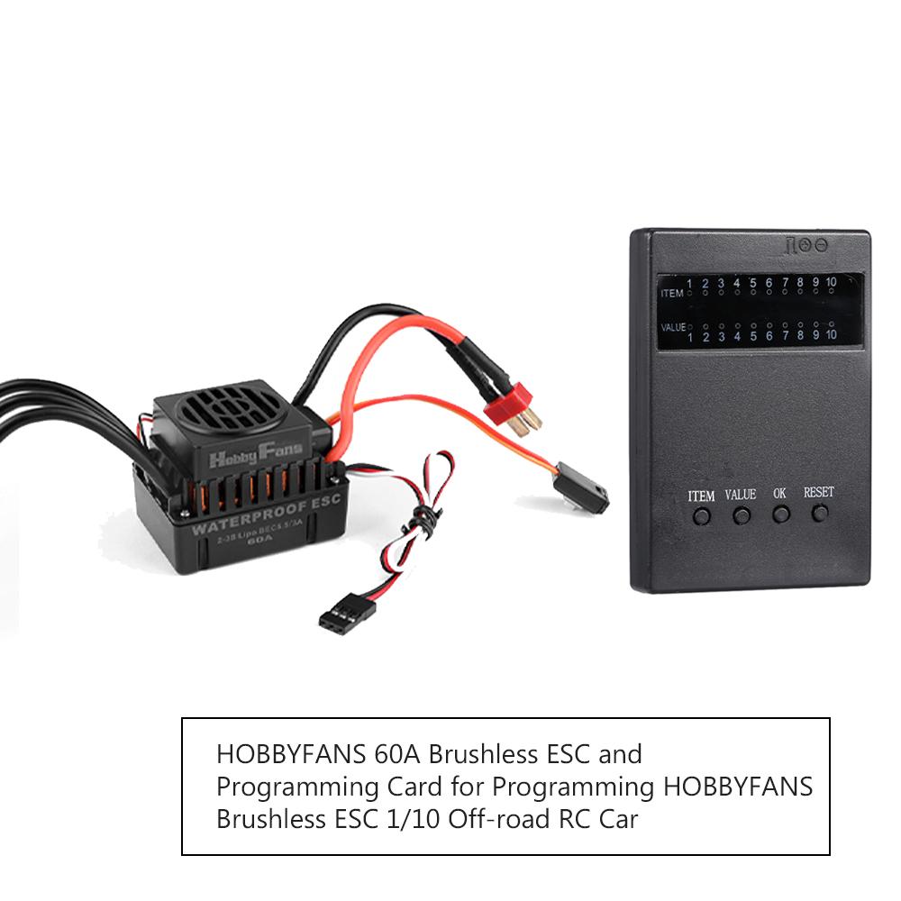 Buy HOBBYFANS 60A Brushless ESC and Programming Card for Programming ...