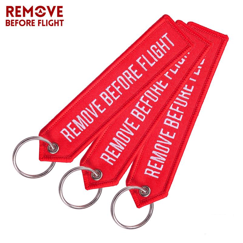 Buy Remove Before Flight Key Fobs Chains Jewelry OEM Key Chains Red ...