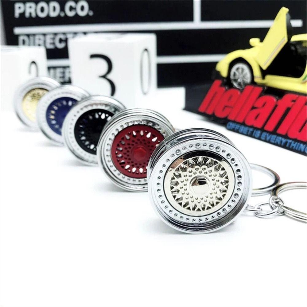 Metal 3D Keychain Miniature Car Wheel Keychain Wheel Rim Keyring Wheel ...
