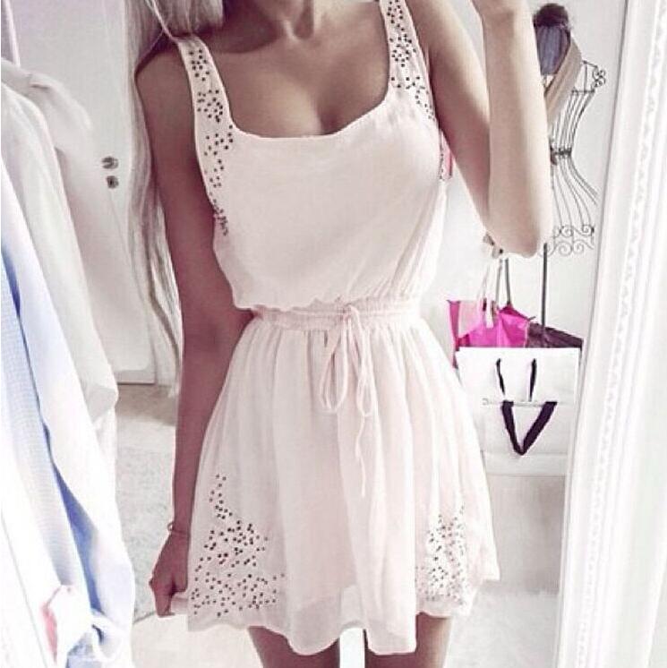 Buy Sexy Sleeveless Dress Women's Casual Bottoming Dresses at ...