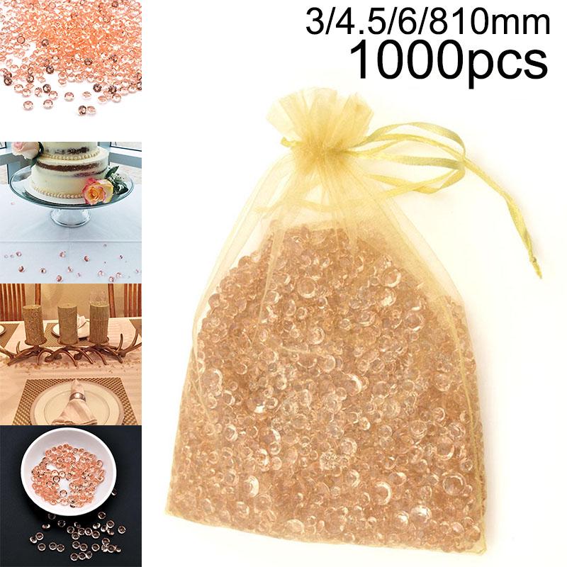 1000 Pcs Acrylic Diamond Confetti 3-10mm Wedding Decor Table Scatters ...