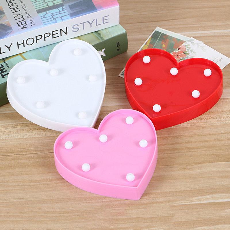 Buy Heart Shape Lamp Creative Table Light Night Christmas Party Home ...