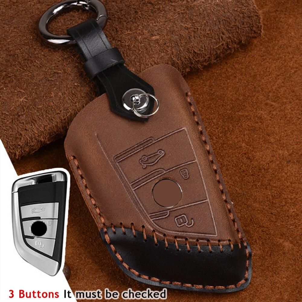 Buy Leather Car Key Case For BMW X5 X3 X4 X6 X1 525i 528i 535i 750i 745 ...