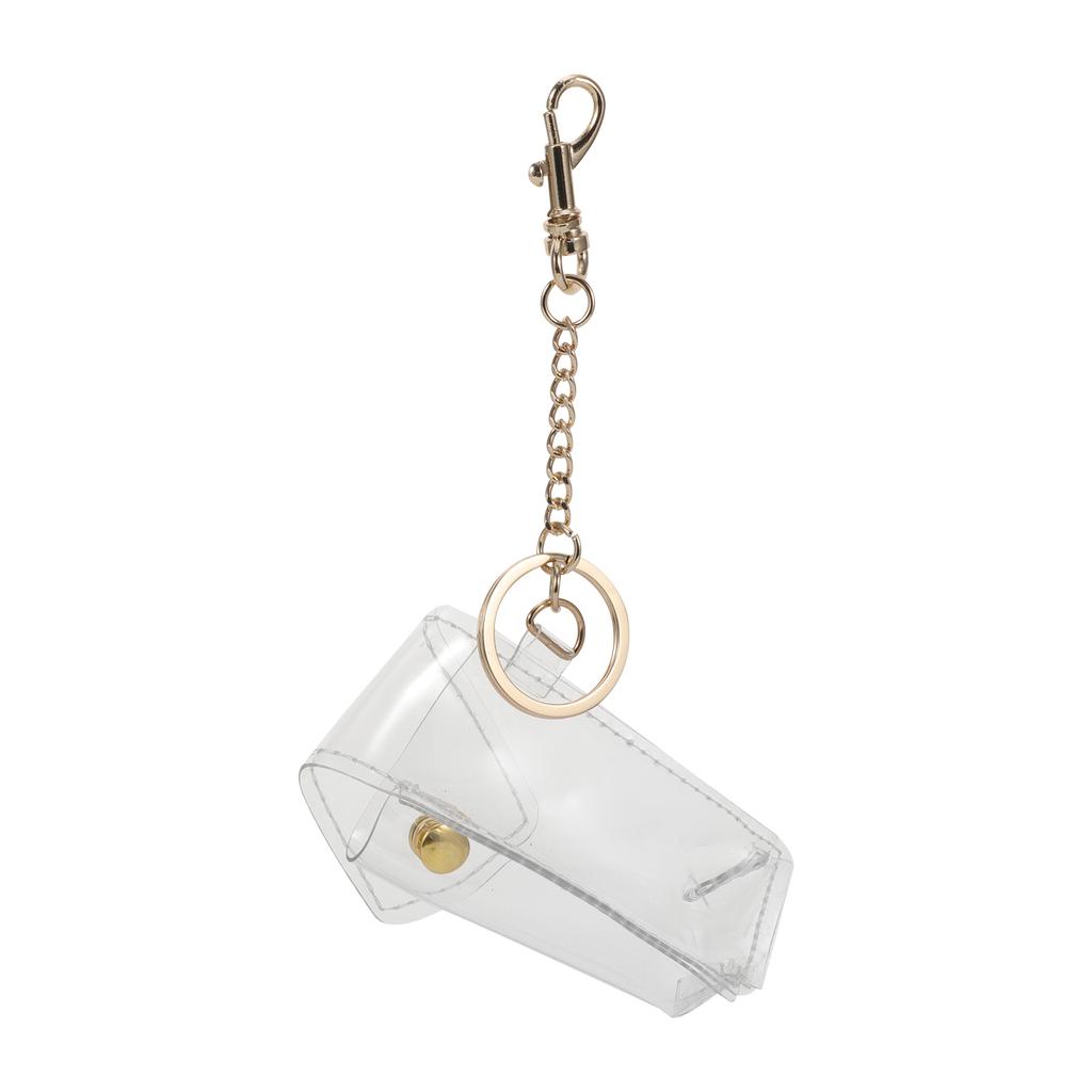 Buy 1pc Leather Transparent Keychain Pendant Lipstick Case Key Chain ...