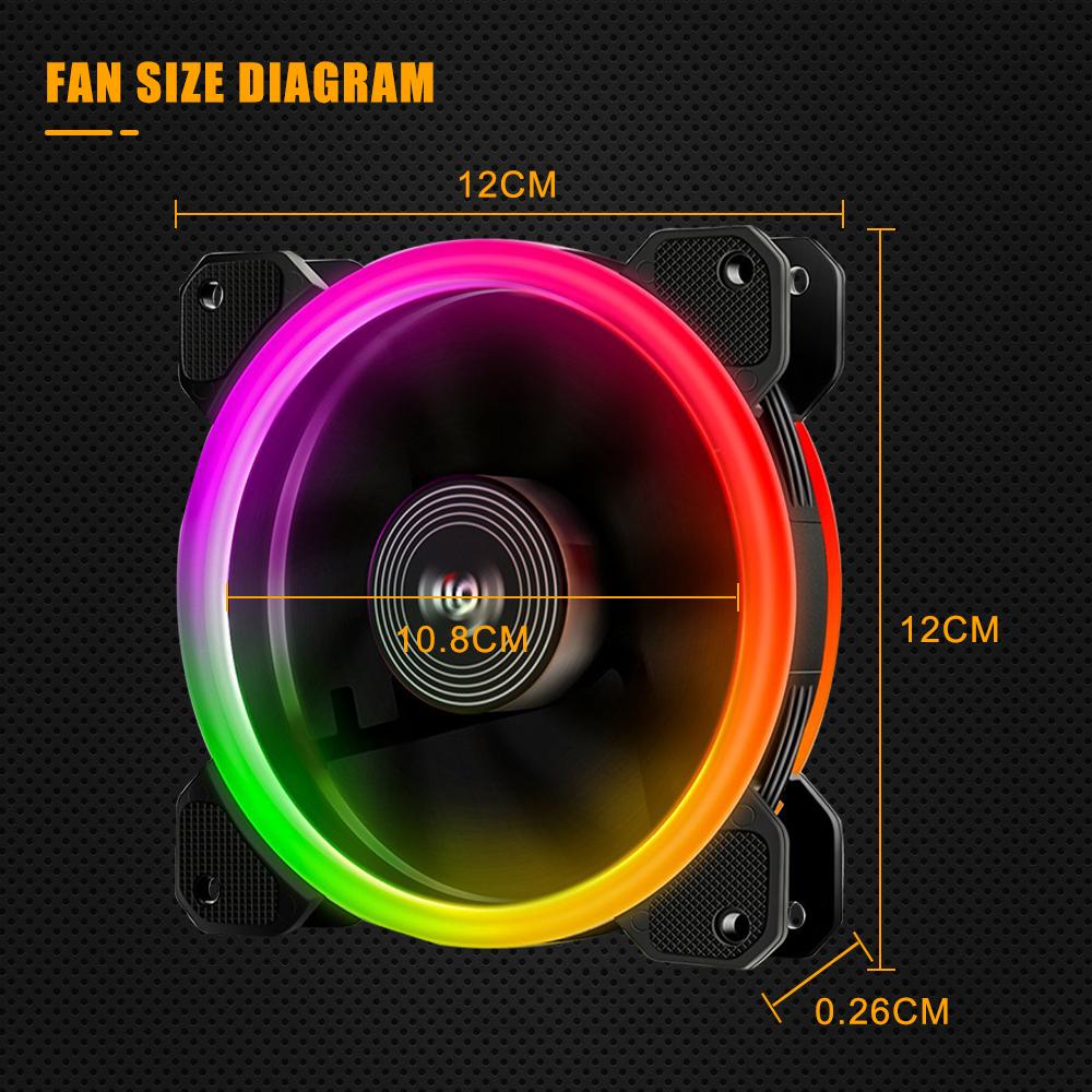 Aigo DR12 RGB Fan 120mm LED Ayar Hızı Sessiz Bilgisayar Kılıfı Soğutma ...
