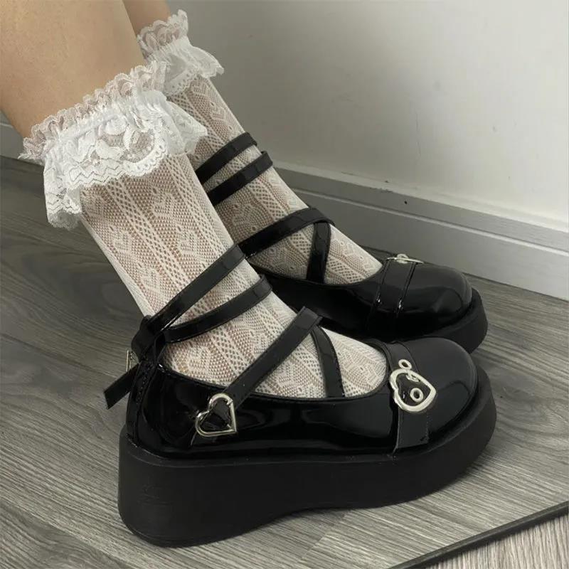 Buy Shoes Uniform Platform Shoes Japanese School Uniform High Heels ...