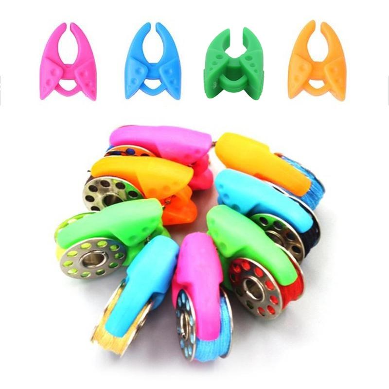 Buy 12pcs Silicone Bobbin Clips Thread Roller Fixed Wrapped Clamp ...