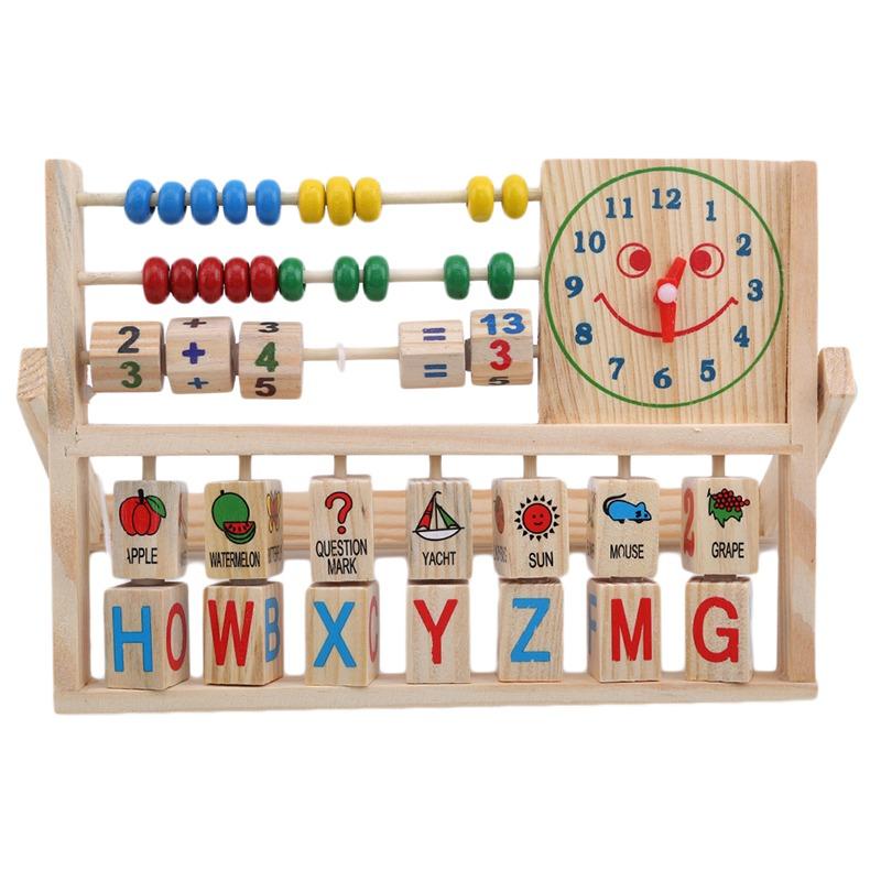 Buy Math Toys Wood Educational Computer Rack Multifunction Flap ...