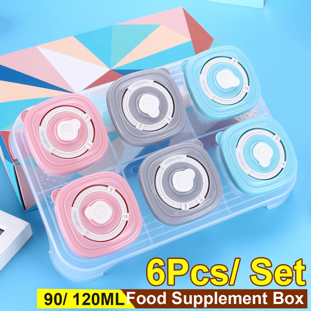 Buy 90ML/120ML 6pcs Baby Food Box Kids Snack Supplement Milk Heating ...