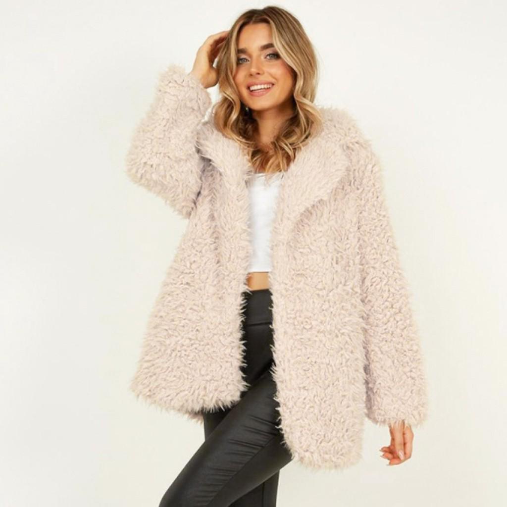 Buy STOCK TK Womens Winter Teddy Bear Thick Warm Fleece Fur Fuzzy ...