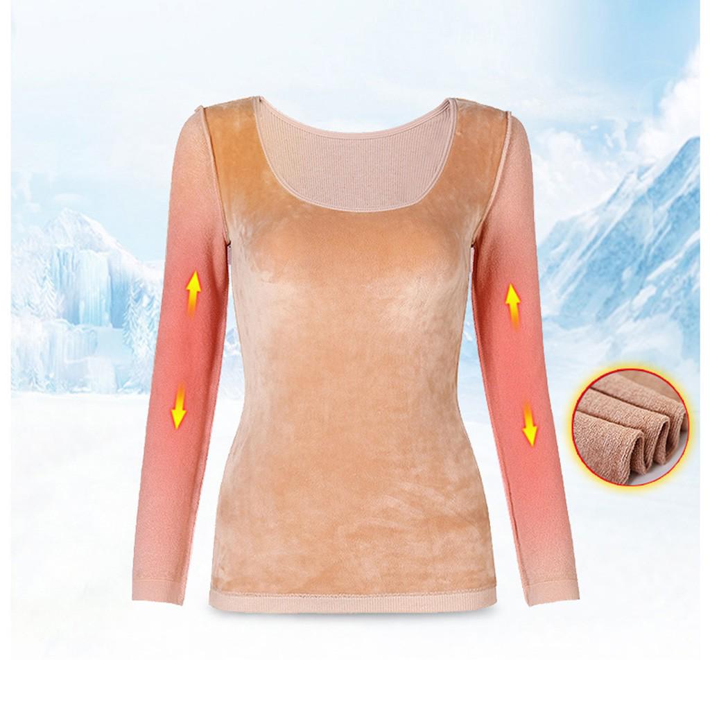 Buy Women Seamless Elastic Thermal Inner Wear Thermal Underwear Top at ...