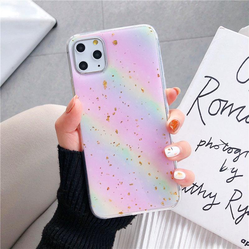 Buy Rainbow Gold Foil Phone Case For iPhone 11 Pro Max XR X XS 7 8 6 ...
