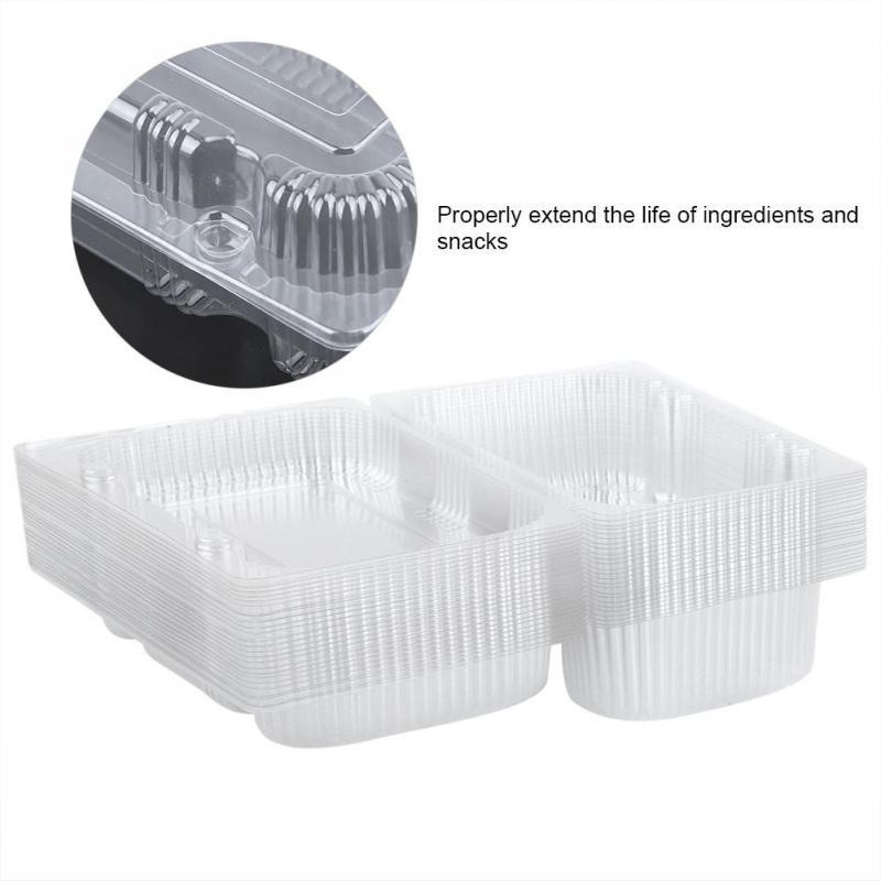 25 PCS Disposable Plastic Hinged Loaf Container Food Fruit Storage Box ...