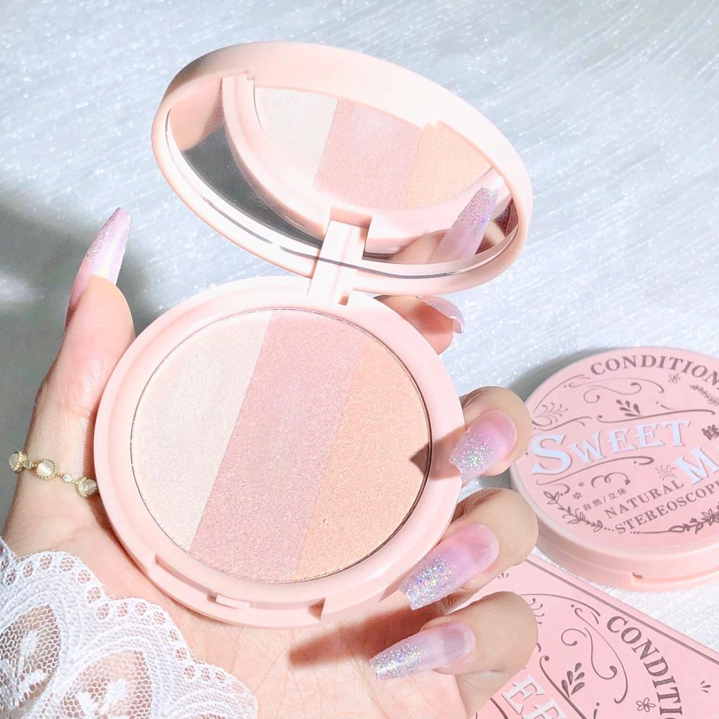 Cheap Makeup blush three-color highlighter Contouring Dish shimmer ...