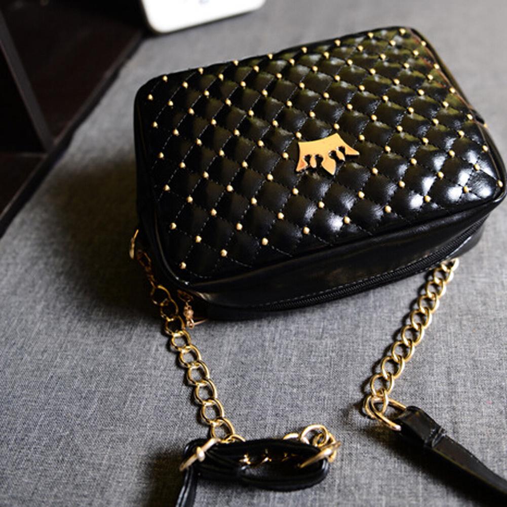 Buy Women Fashion PU Leather Crown Handbag Shoulder Bag Messenger Chain ...