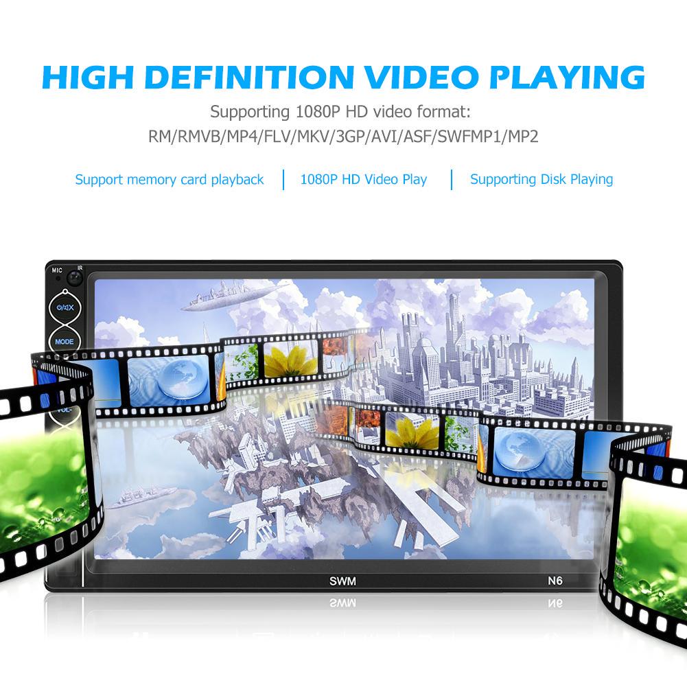 Buy SWM N6 2 DIN Car Stereo MP5 Player 7 Inch Bluetooth USB AUX Radio ...
