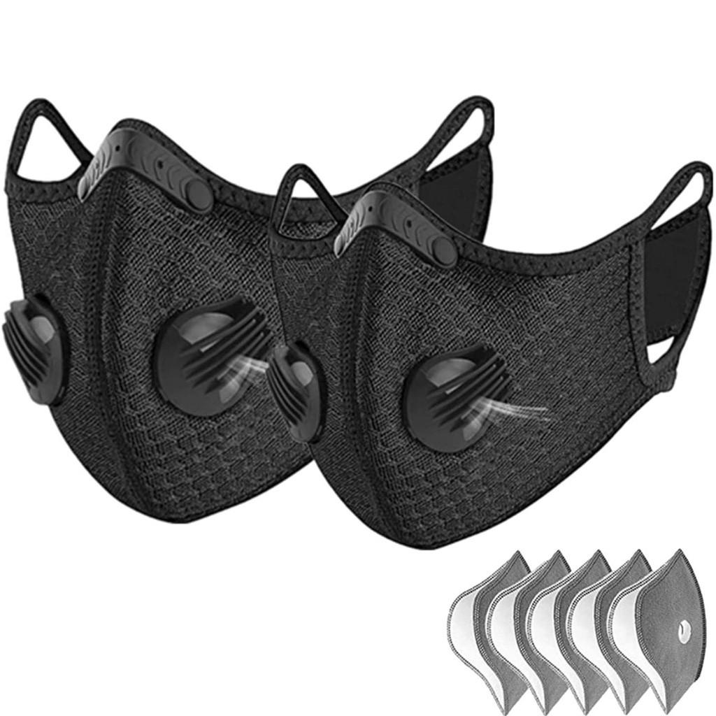 Buy 2PC Bike Face Cover With 5PC Filter Unisex Dust Outdoor Sports ...