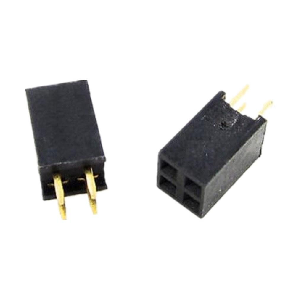 Buy 10PCS 2X2 Pin 4P 2.54mm Double Row Female Straight Header Pitch ...