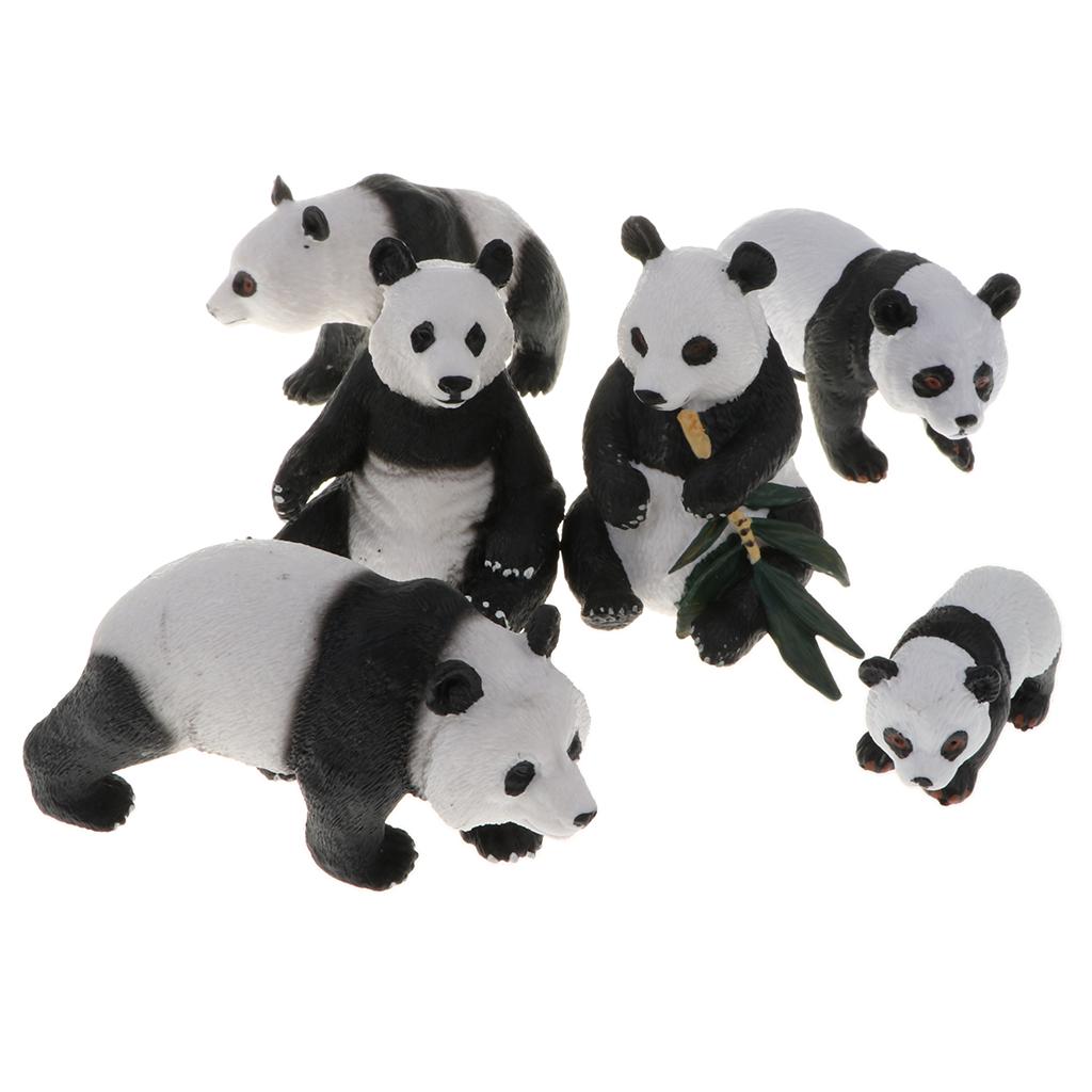 Buy Realistic Panda Model Action Figures Kids Toy Gift Home Decor Set ...