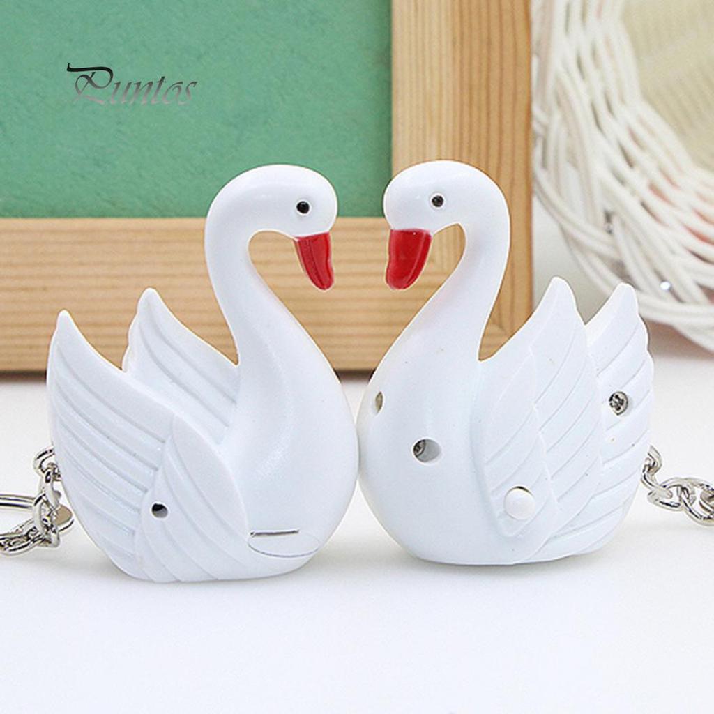 Buy Cute Swan Pendant Keychain with LED Light Sound Key Ring Holder ...