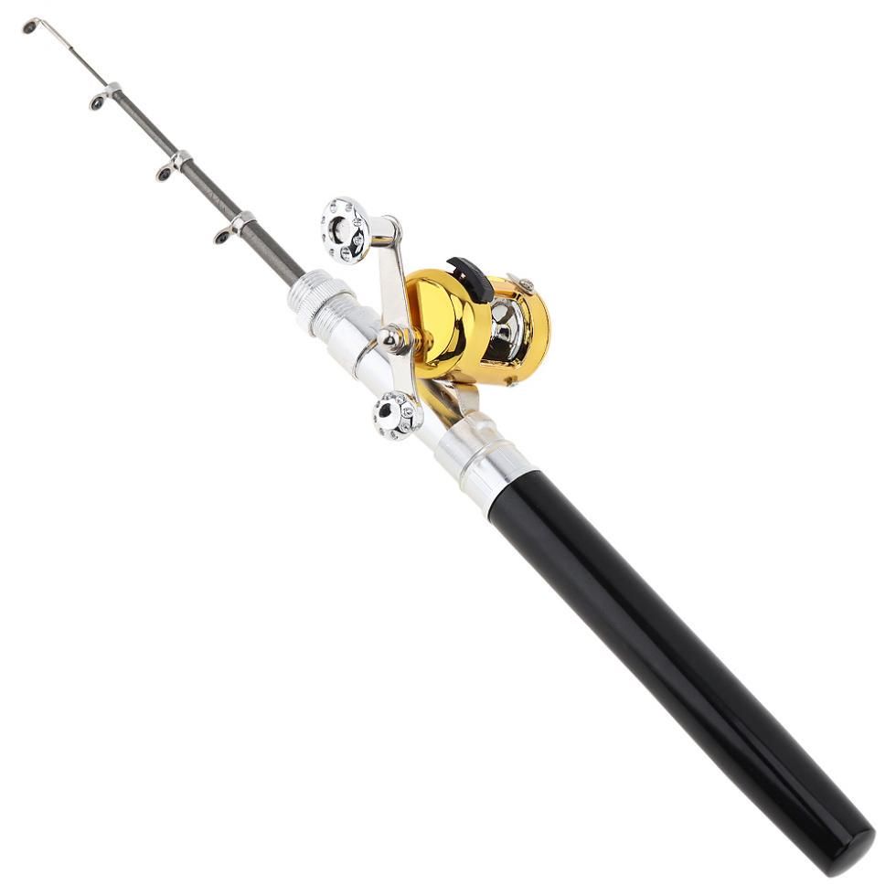 Portable Telescopic 1m Mini Pen Shape Fishing Rod Aluminum Alloy ...