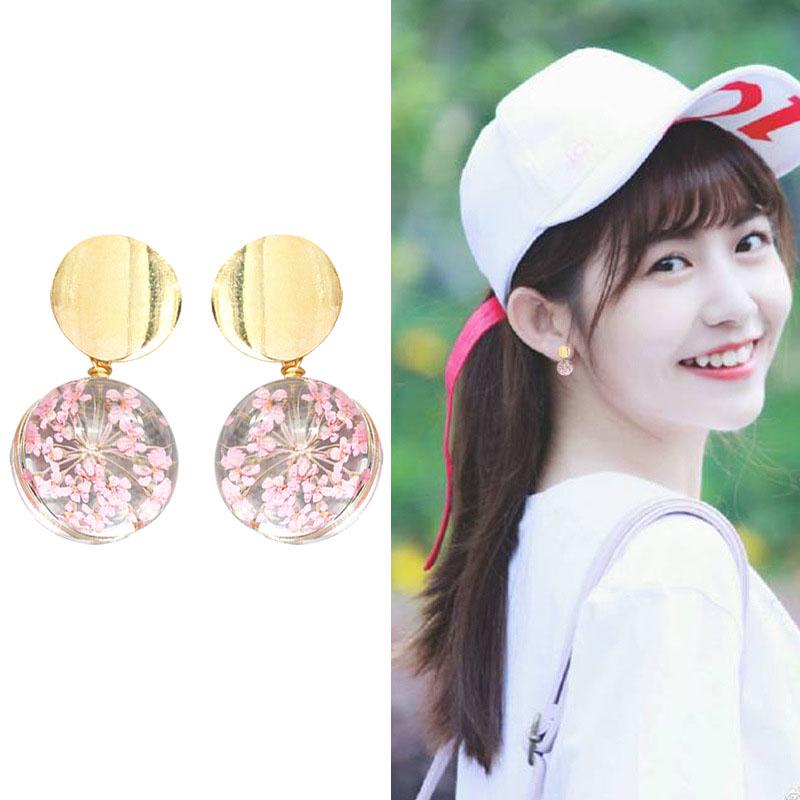 Buy 1 Pair Women Lady Earrings Ear Stud Drop Pendant Glass Ball Sequin ...