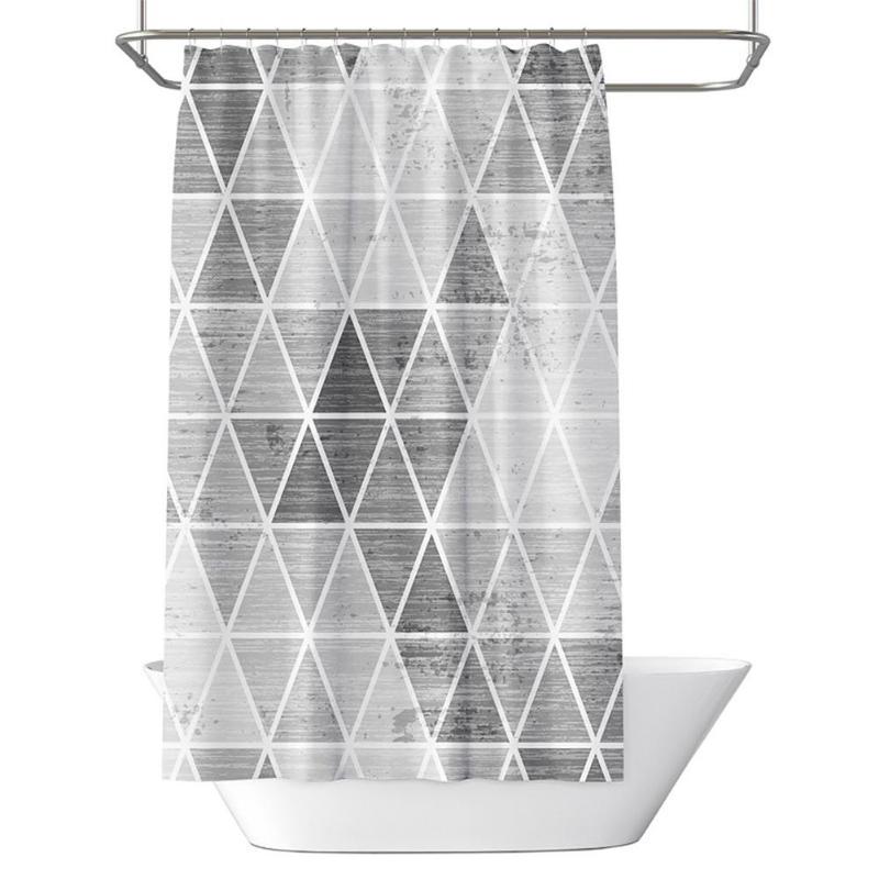 Bathroom Waterproof Shower Curtain PEVA Triangle Bathroom Curtains ...